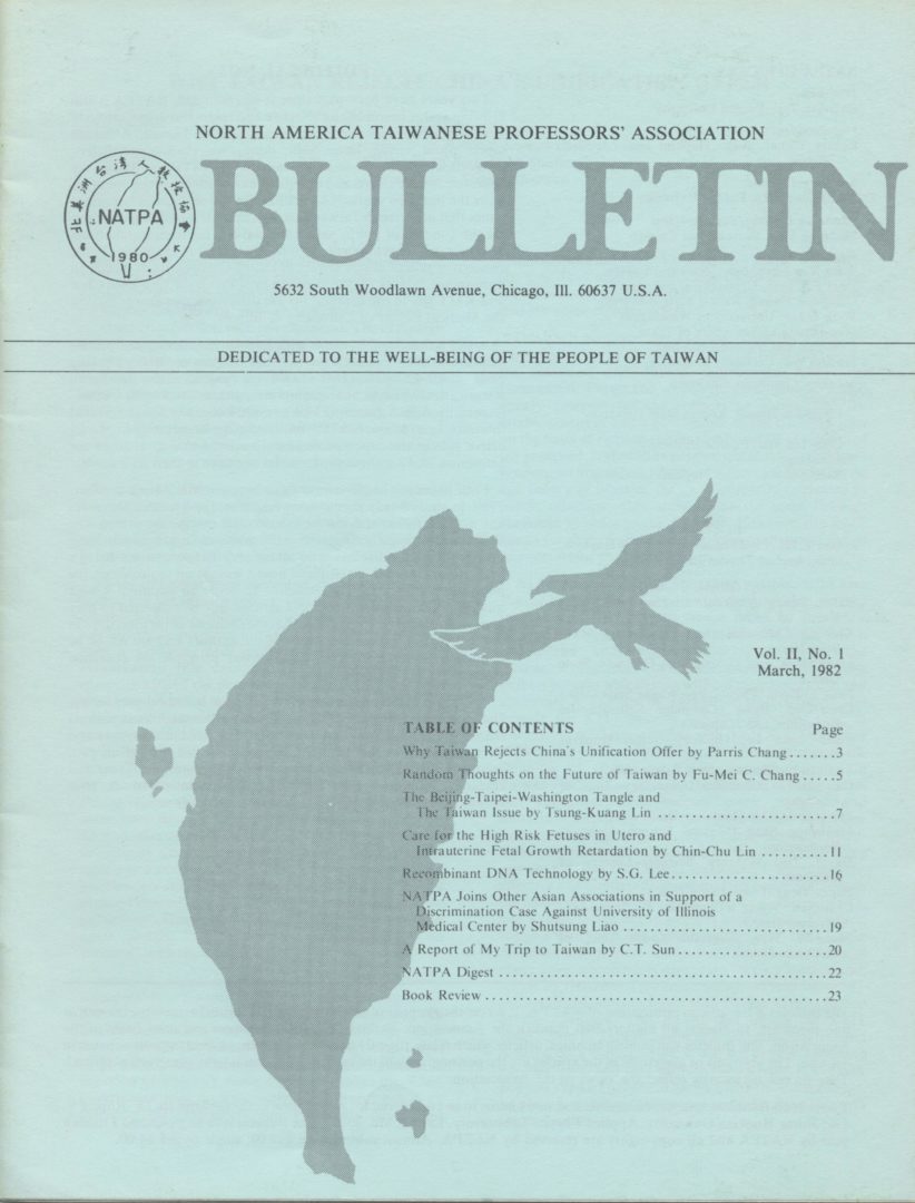 Bulletin by North America Taiwanese Professors’ Association (NATPA ...