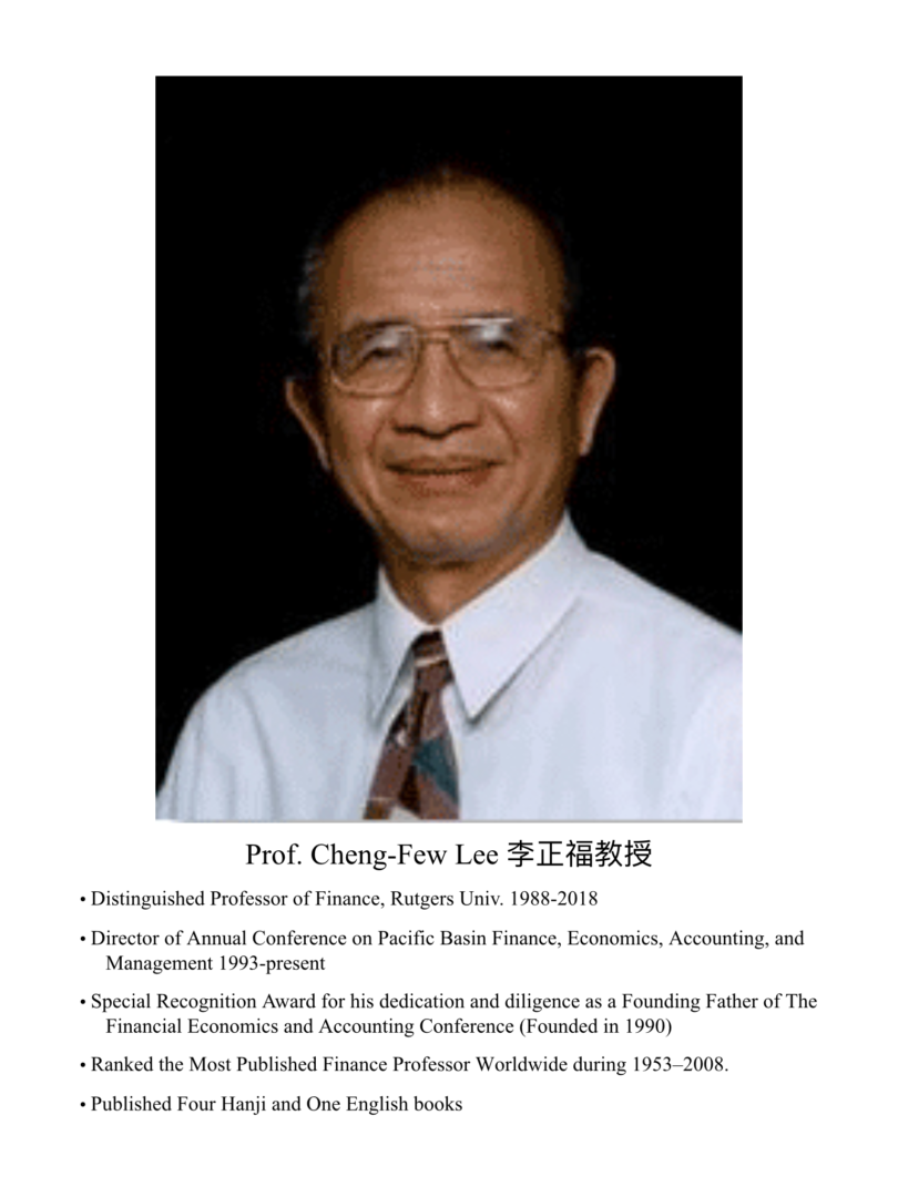 70. Prof. Cheng-Few Lee 李正福教授 | History of Taiwanese American (T.A ...